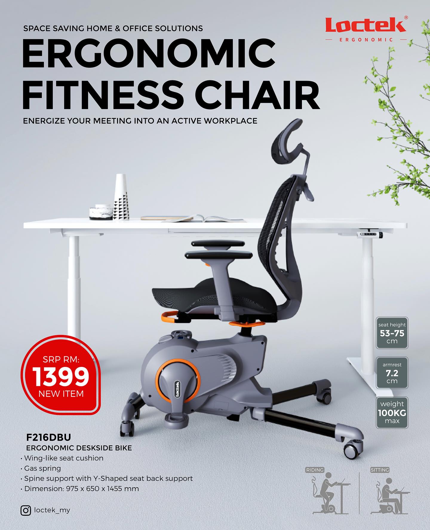 Loctek F216DBU Arrives in Malaysia: Ergonomic Office Fitness Chair Unlike The Usual - Pokde.Net